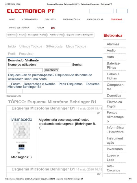 Esquema Microfone Behringer B1 11 Eletronica Esquemas Eletronica Pt Pdf Engenharia