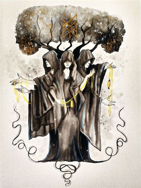 The Fates Art Print Original Watercolor Illustration Artwork Greek
