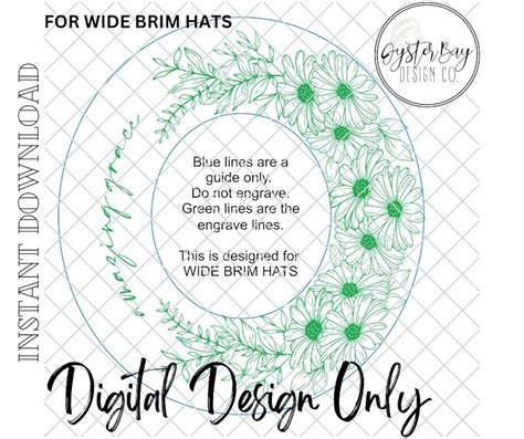 Daisy Amazing Grace Wide Brim Hat Design Digital Design Only For Laser Engraving Of Wide