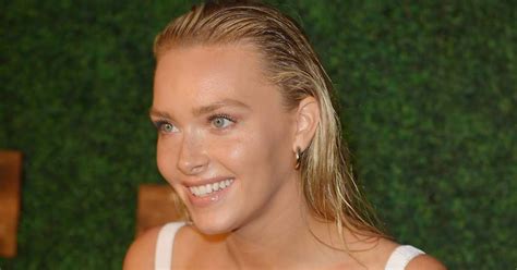 Lovely Ladies In Leather Camille Kostek In A Metallic Pencil Skirt