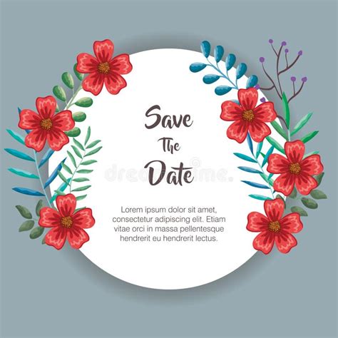 Save The Date Circular Frame Stock Vector Illustration Of Design