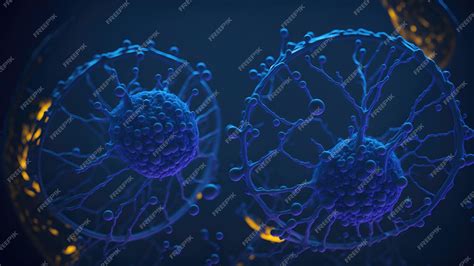 Premium Ai Image Microscopic View Of A Cluster Of Cells And Molecules