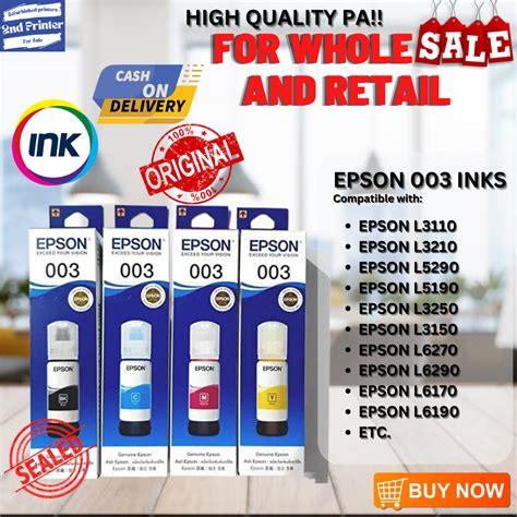 Original Epson 003 Inks 65ml For Printer Epson L3110l3210 L3150