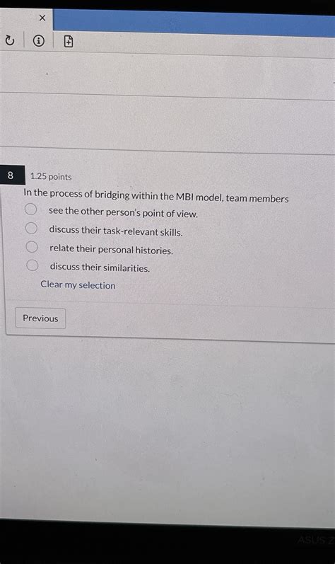 Get Answer 8125 Points In The Process Of Bridging Within The Mbi