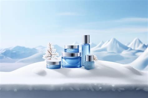 Premium Ai Image Frosty Elegance Revitalizing Skincare Solutions For