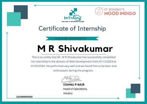 Shivakumar M R On Linkedin Internshipcompletion Webdevelopment Intrainz Newbeginnings