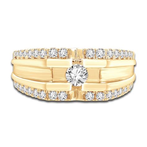 Mens Diamond Ring 1 Ct Tw Round 14k Yellow Gold Jared