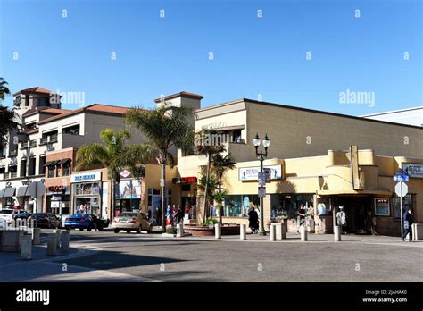 Huntington Beach California 22 Jan 2020 Shops And Restaurants On