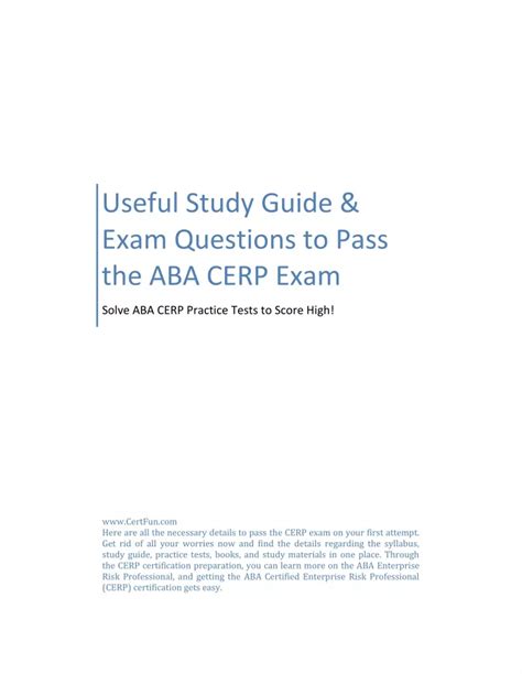 Ppt Useful Study Guide And Exam Questions To Pass The Aba Cerp Exam