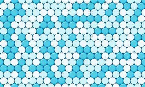 Abstract Seamless Pattern Of Light Blue And White Circles Arranged In A