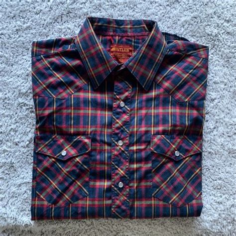 Rustler Shirts Vintage Pearl Snap Western Shirt 6 3233 Mlong Tail
