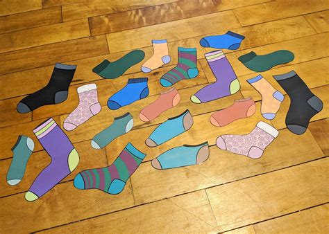 Printable Sock Matching Activity Cut And Sort Laundry Game Etsy