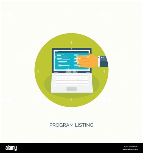 Vector Illustration Program Listing Flat Computing Background