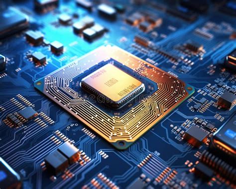 The Processor On The Circuit Board Is Inside The Computer Stock