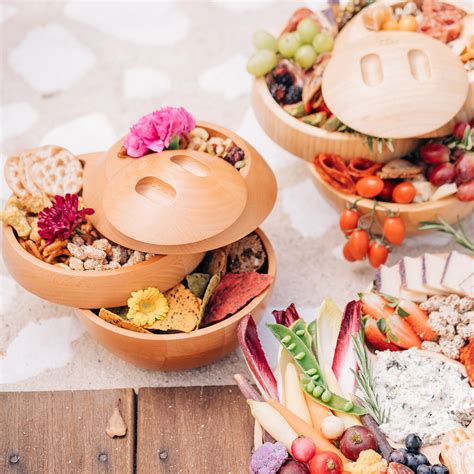 Tappas Set Of 3 Tappas Wooden Charcuterie Spheres Touch Of Modern