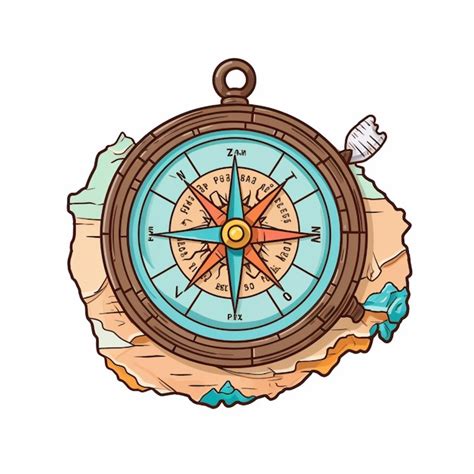 Premium Photo A Cartoon Compass With A Map And A Toothbrush On It Generative Ai