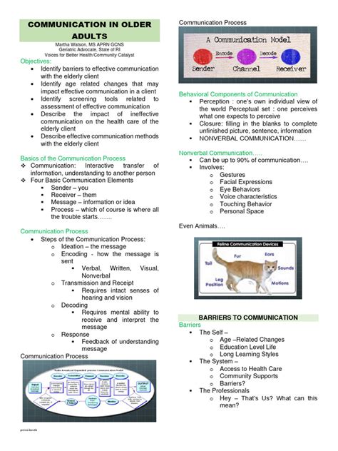 Communicating With Older Person Pdf Communication Nonverbal
