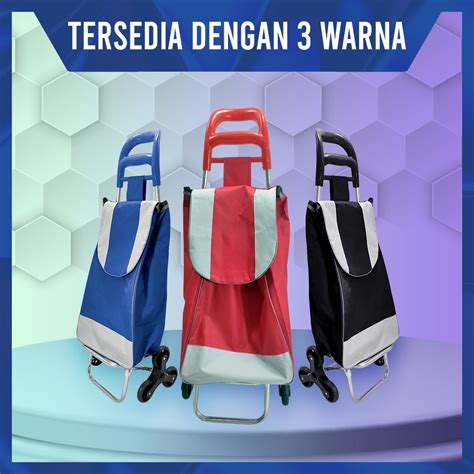 Jual Troli Belanja Lipat Troli Tas Belanjaan Supermarket Dengan Roda