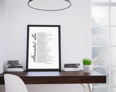 Edgar Allan Poe Annabel Lee Printable Wall Art Gothic Poetry Decor