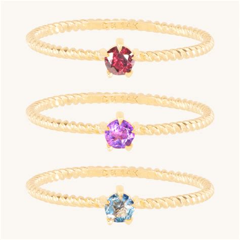 Little Star Gold Birthstone Ring Catbird