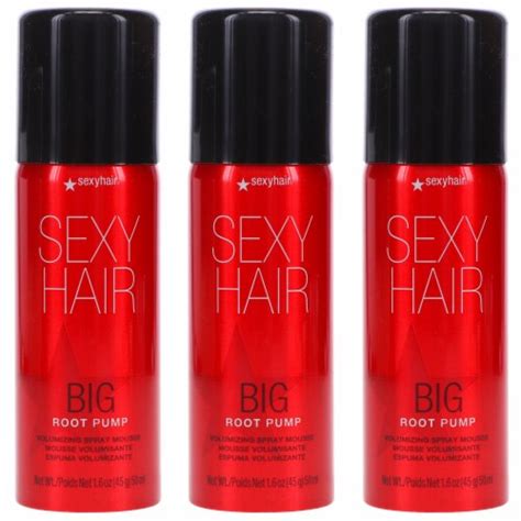 Sexy Hair Big Sexy Hair Root Pump Volumizing Spray Mousse 16 Oz 3 Pack