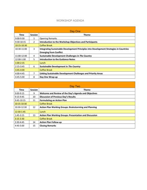 Sample Workshop Agenda Template How To Create An Effective Agenda