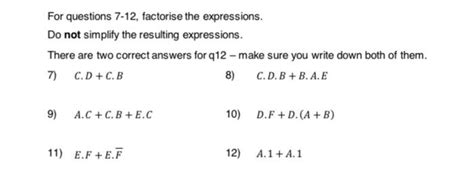 Solved For Questions 7 12 Factorise The Expressions Do Not Solved For Questions 7 12 Factorise The Expressions Do Not