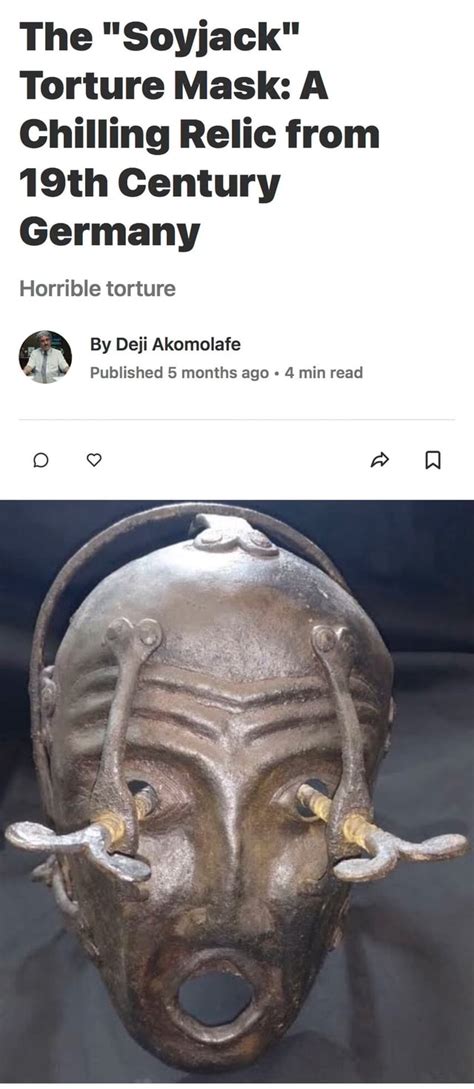 The Soyjack Torture Mask A Chilling Relic From 19th Century Germany