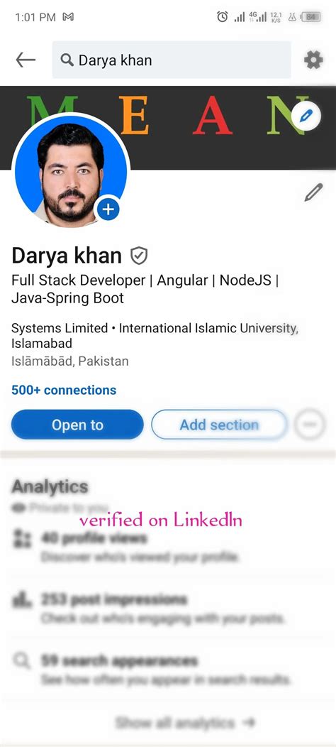 Update Profile With Valid Information To Be Verified On Linkedin