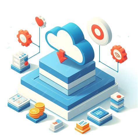 3d Flat Icon As Cloud Computing Integration With Legacy Systems And