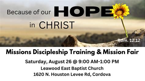 Missions Discipleship Training And Mission Fair Mid South Baptist