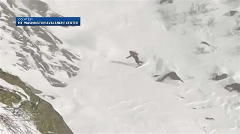 Video Captures Snowboarder Avoiding Small Avalanche On Mt Washington