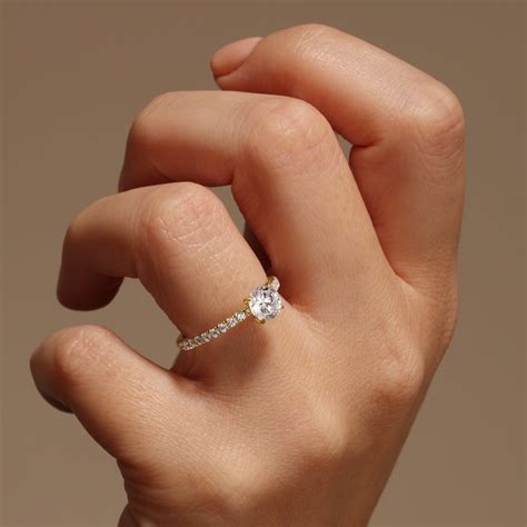 Isabelle 18ct Yellow Gold 1ct Tw Hidden Halo Lab Grown Diamond Ring — Created Brilliance
