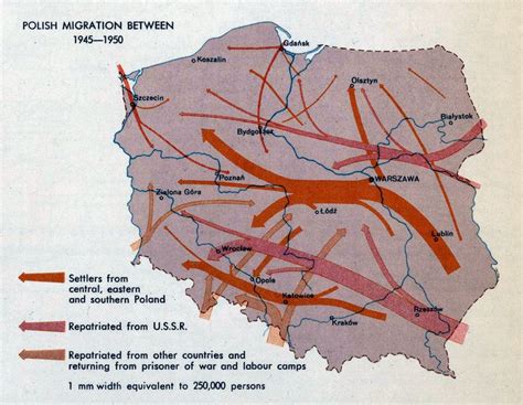 1967 Map Of Polish Migration 1945 1950