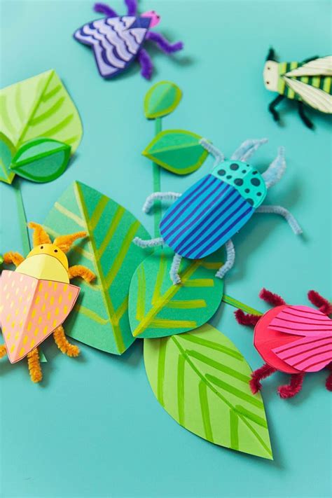 Paper Bug Crafts On Table Paper Bugs Craft Stink Bug Craft
