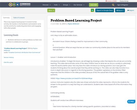 Problem Based Learning Project Oer Commons