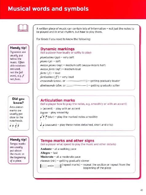 Trinity Grade 1 Music Words Pdf