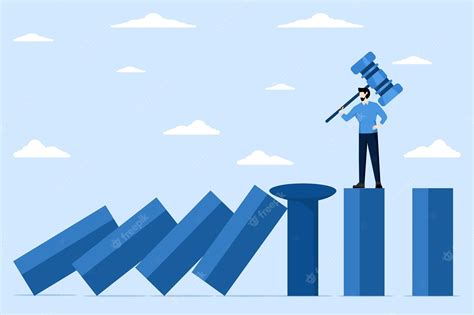 Premium Vector The Concept Of Prevention Or Strategy Men Put Nails To Protect The Collapse Of