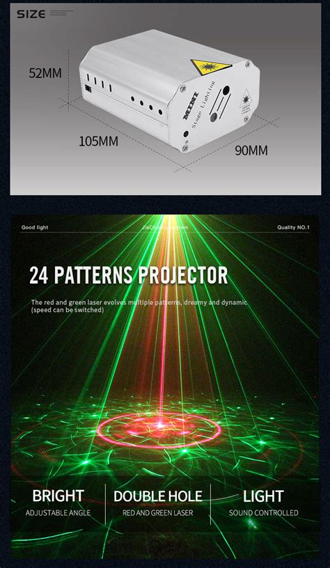 Mini Aluminium Alloy Rg Laser Light 24 In 1 Remote Control Laser Light