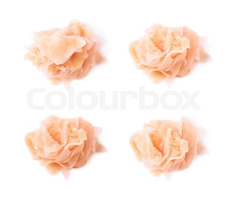 Pile Of Marinated Ginger Slices Isolated Stock Image Colourbox