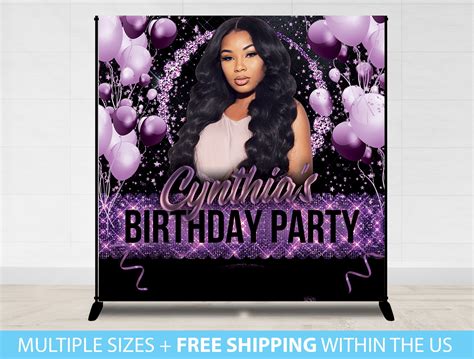Custom Photo Birthday Backdrop Party Sparkle Birthday Party Etsy
