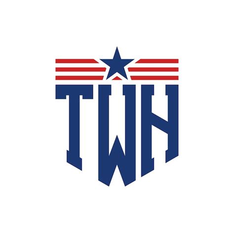 Premium Vector Patriotic Twh Logo With Star And American Flag Straps