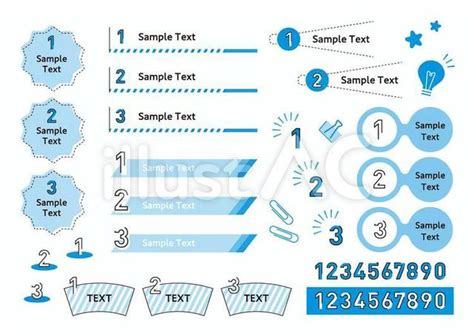 Free Vectors Numbered Heading Set Blue