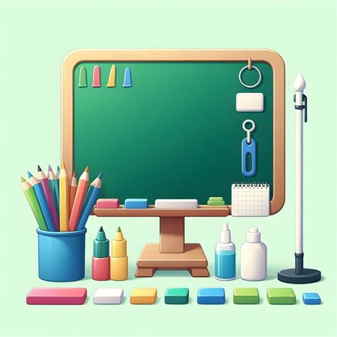 A Whiteboard With Colorful Markers And Erasers Essential Tools For