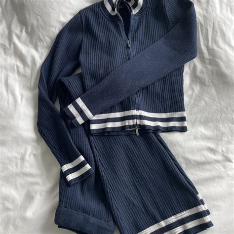 Navy Edikted Set Only Worn Once Skiapres Set Depop