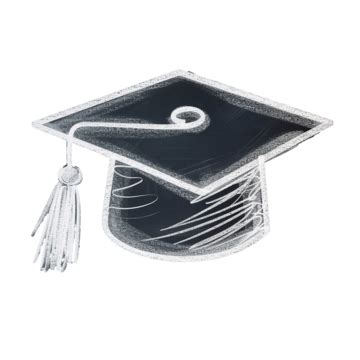 White Graduation Cap Chalk Line Art Graduation Cap Hat White Png