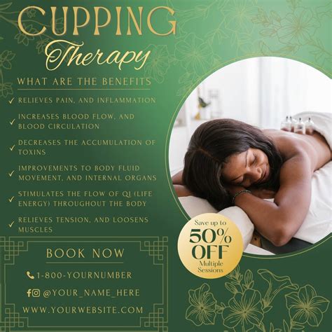 Cupping Therapy Flyer Template Instagram Editable Massage Cupping