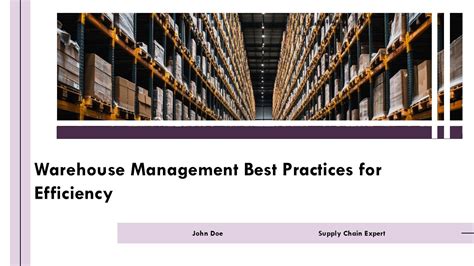Warehouse Management Best Practices For Efficiency Ppt Guidelines At