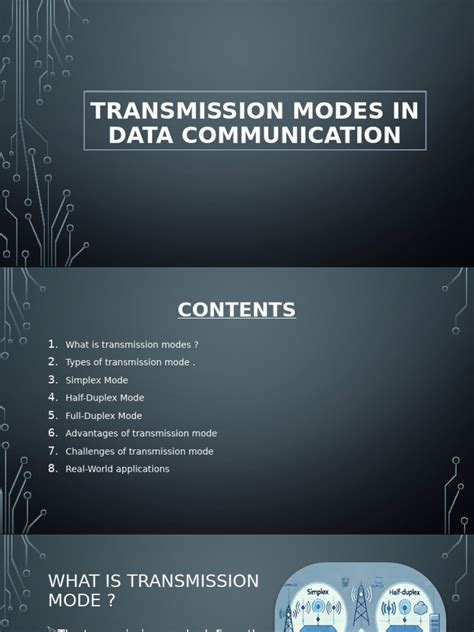 Types Of Data Transmission Modes Pdf Duplex Telecommunications