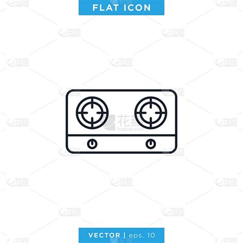 炉子图标矢量股票插图设计模板。向量eps 10。可编辑的中风。素材 花瓣网